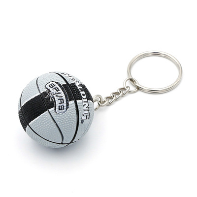 Soccerwe NBA Spurs team basketball keychain school bag pendant-soccerwe