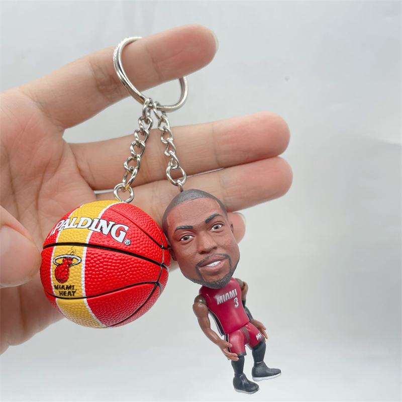 NBA Basketball SUPER STAR Dolls Heat Wade Basketball doll Keychain Set ...