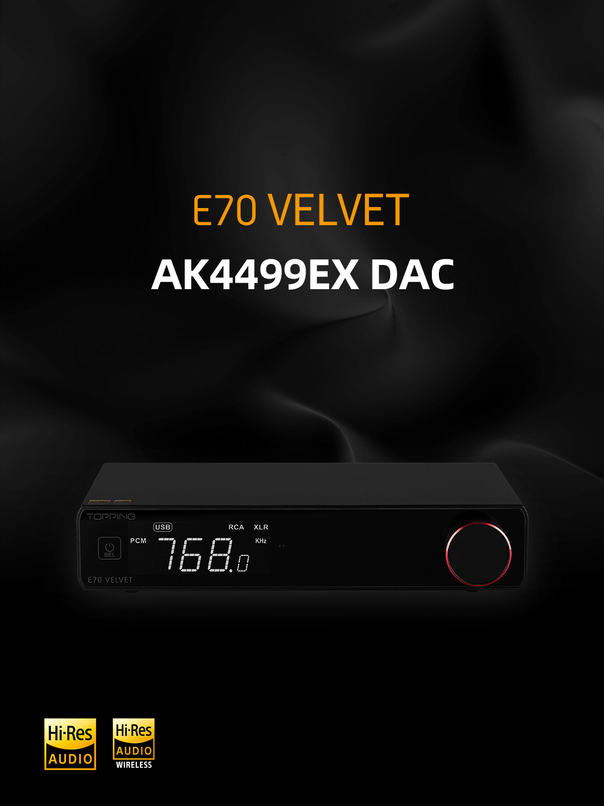 E70 VELVET Fully Balanced Desktop DAC TOPPING