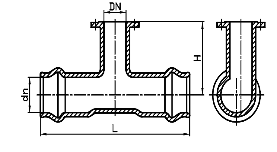 DOUBLE SOCKET TEE with SCOUR FLANGE BRANCH-AQUA FITTING
