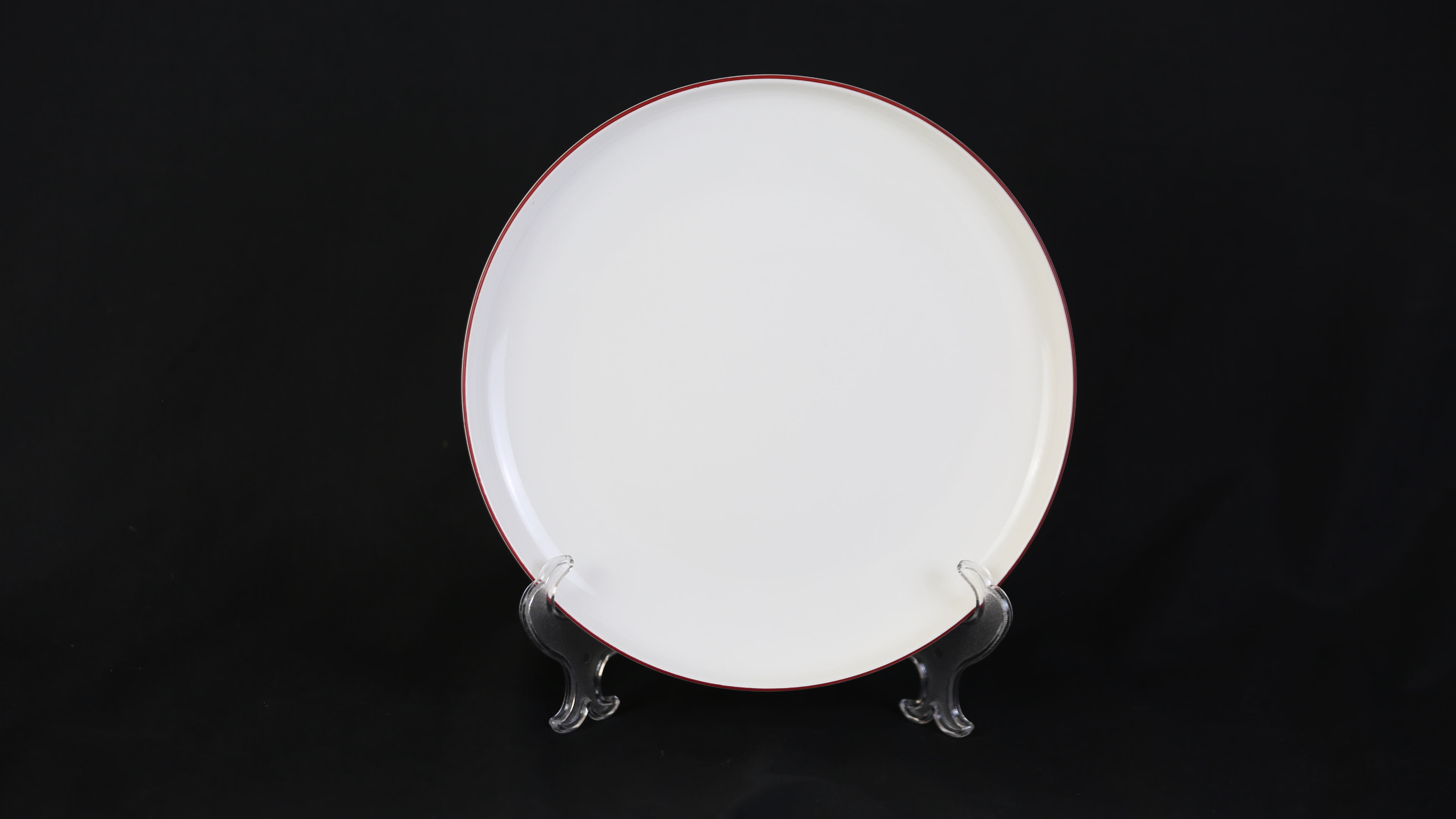 Red White Gold Rim Dinnerware Ceramic Plate Set-Sharp Dawson Industrial ...
