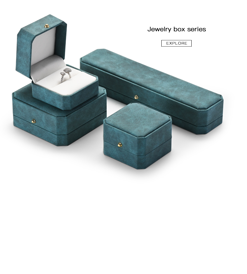 TC-H077 Custom logo leather jewelry packaging box with velvet inside-企业官网