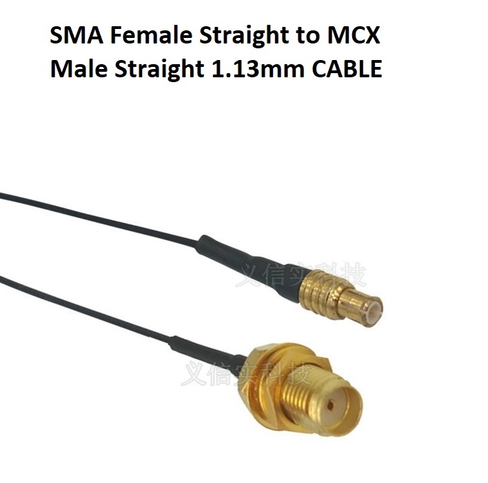 1.13mm Coaxial Cable SMA-MCX Cable SMA Female to MCX Male Right Angle Pigtail Cable Antenna ...