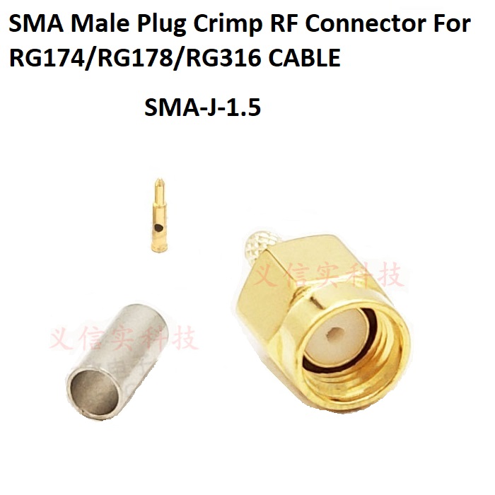 RP-SMA-KY-1.5 SMA Female Connector RP-SMA-JW-1.5 SMA Male Connector Right Angle Bulkhead ...