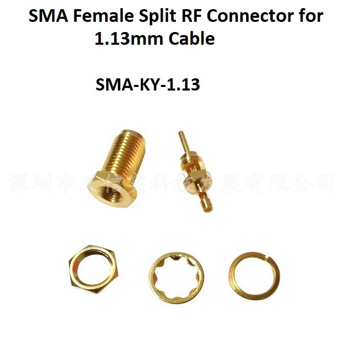 RP-SMA-KY-1.13 SMA Female Connector Bulkhead Connector Crimp SMA RF ...