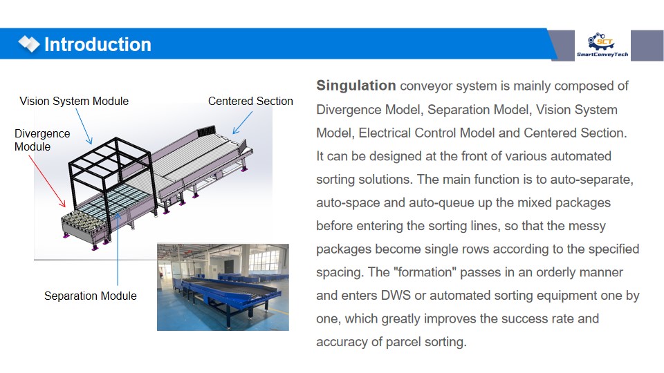 Singulation Conveyor with Roller Centering System-official website