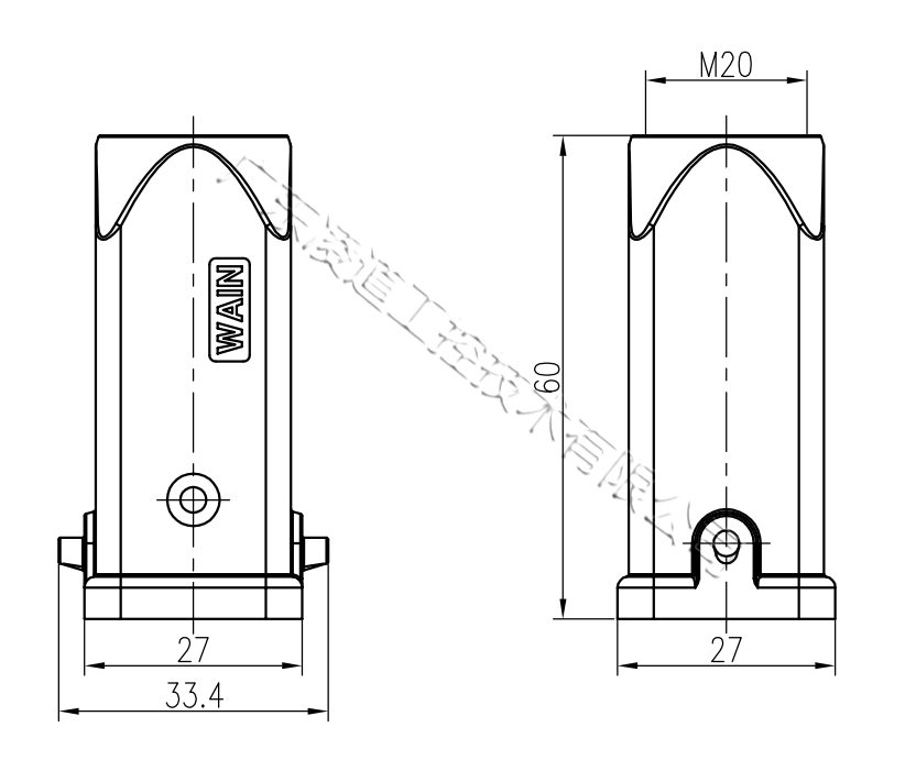 唯恩 H3A-TE-2B-M20 连接器外壳 WAIN-企业官网