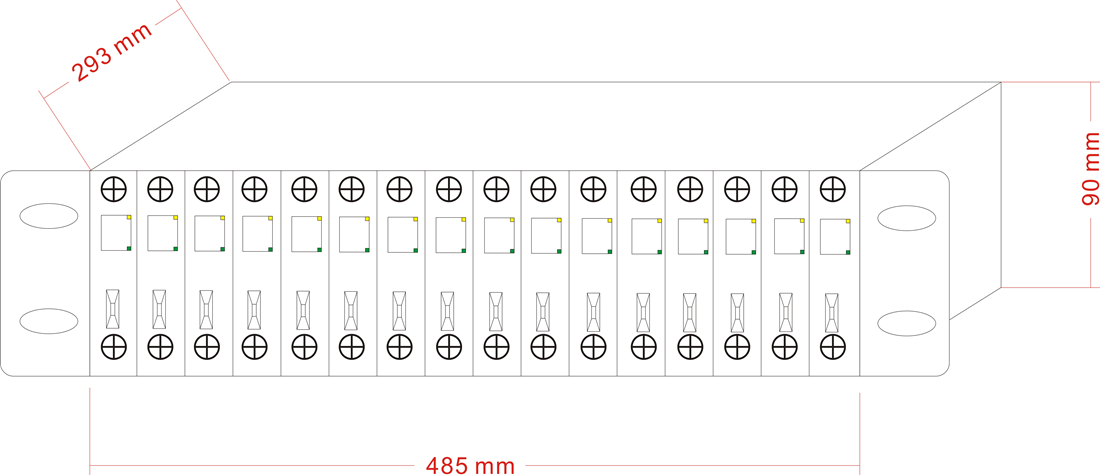 16 Slots 2U 19" Rack-Mount Chassis for Card-Type Media Converter ...