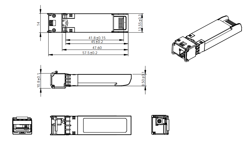 10Gbps SFP+ Transceiver SM 1270/1330nm(1330/1270nm) BIDI 10Km-FlyingFiber