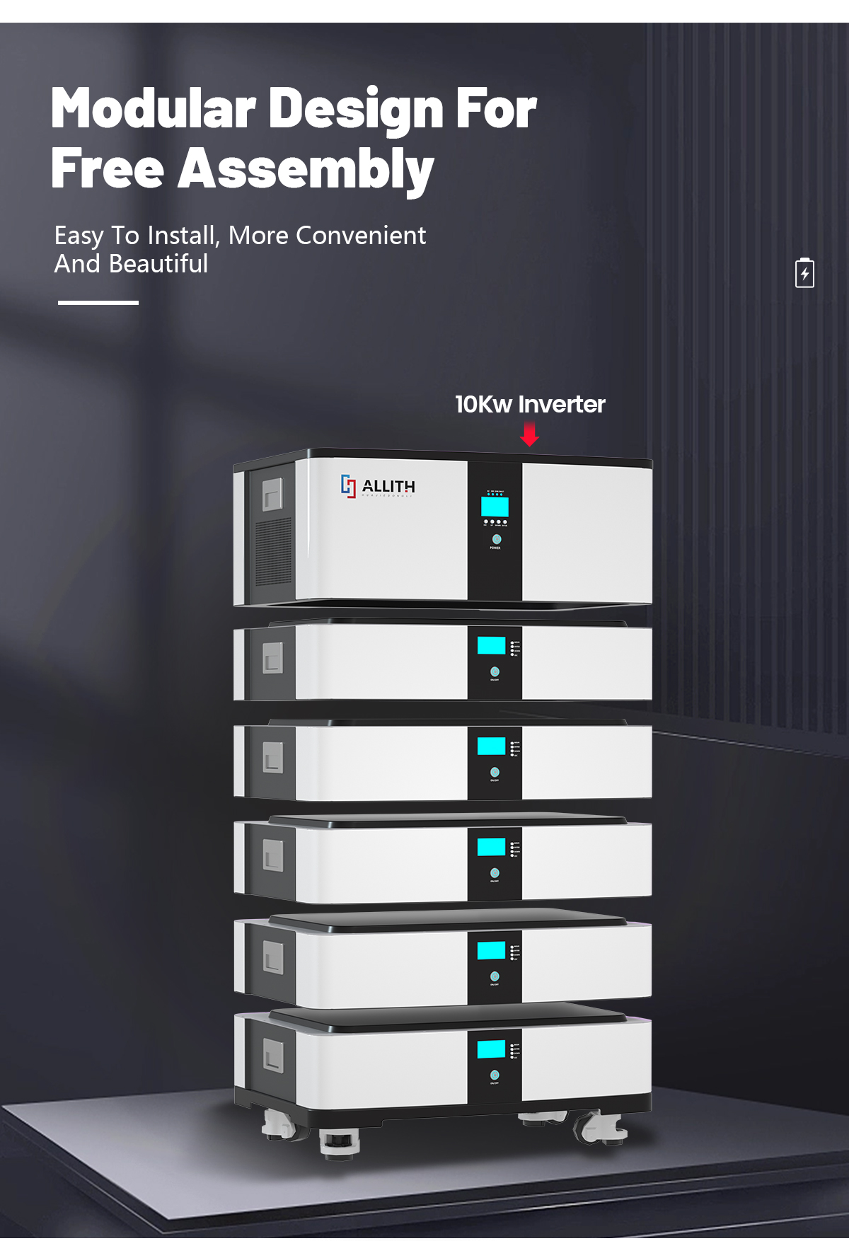 10Kwh Stacking Energy Storage Battery 48V LiFePO4 Lithium Akku All In One Stack with LiFePO4 ...