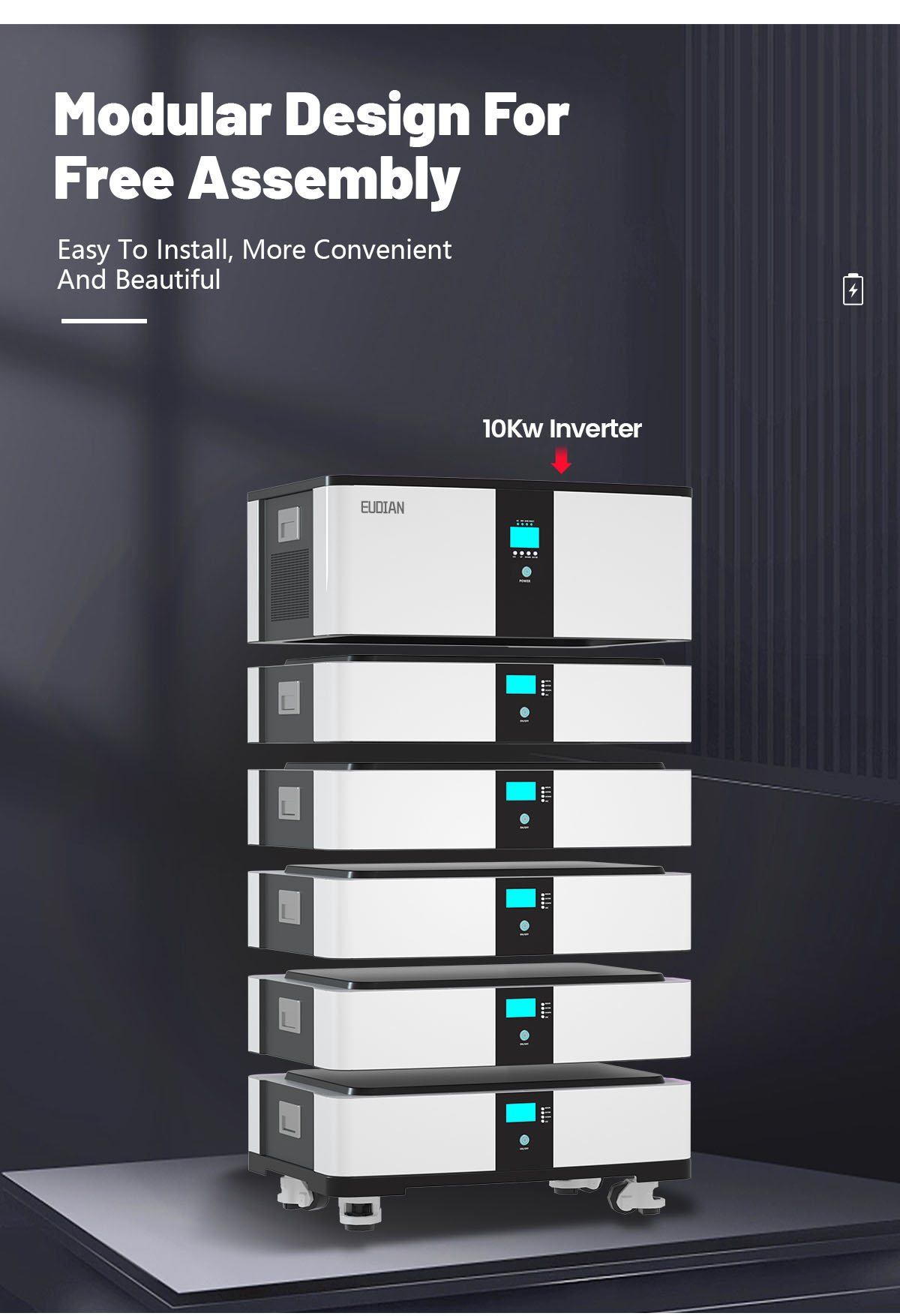 10Kwh Stacking Energy Storage Battery 48V LiFePO4 Lithium Akku All In ...