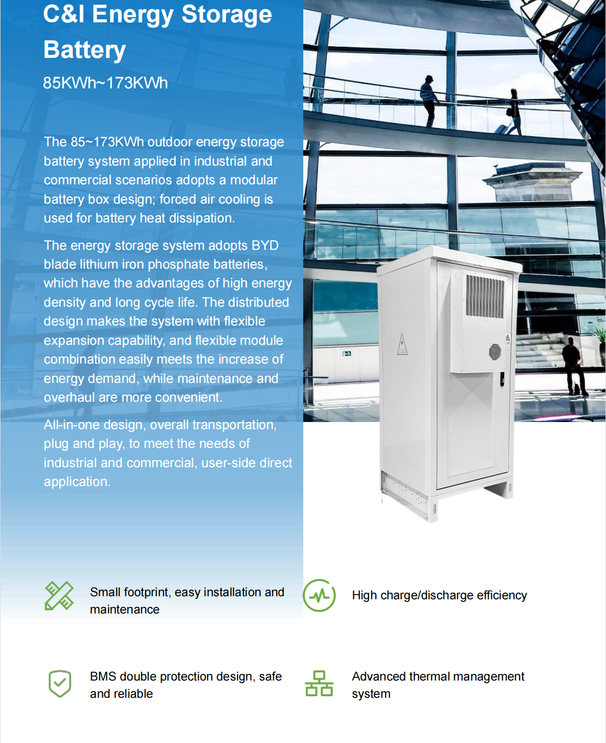 85-173KWh 768V BYD Blade air-cooling Outdoor Energy Storage Battery ...