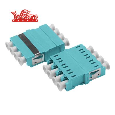 LC/UPC to LC/UPC Quadruplex OM3 Multi Mode Plastic Fiber Optic Adapter without Flange-Phenix ...