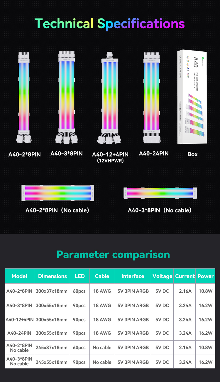 3*8PIN Luminous Cable-SNOWMAN冰曼官网